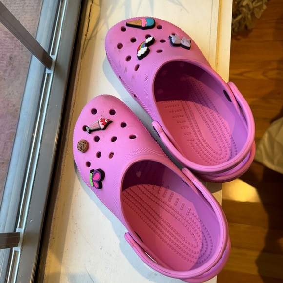CROCS | Shoes | Hot Pink Crocs With Jibbits | Poshmark